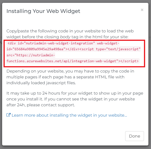How to install a web widget in Wix